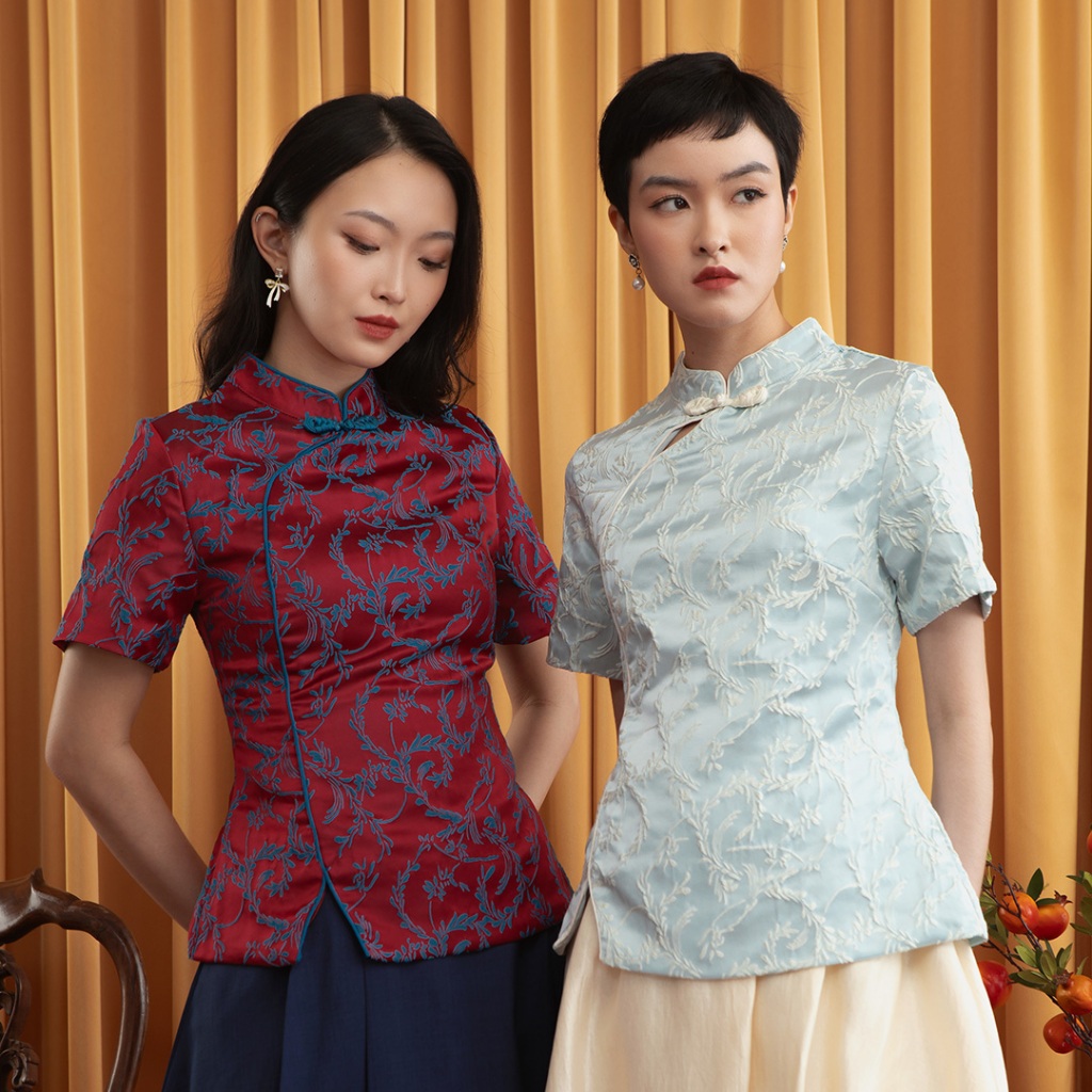 Jual Chocochips - Aloria Top / Atasan Cheongsam Lengan Pendek Motif ...