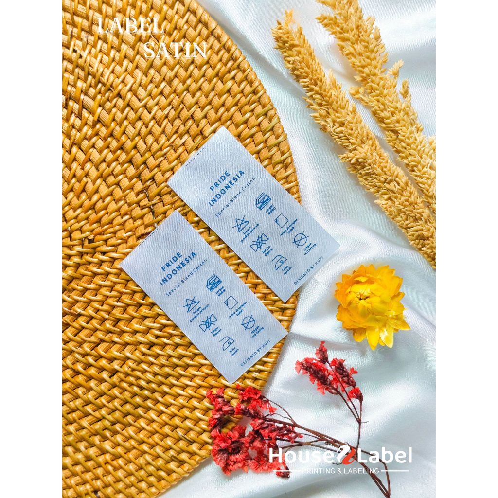 Jual (100 Pcs)Label Satin Merek Custom, Label Merek baju, Label baju ...