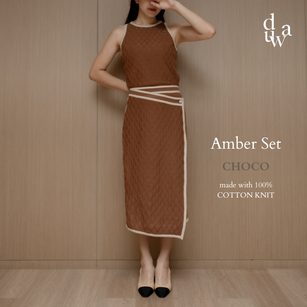 Jual Duwa Amber Set Wrap Skirt Top Premium Korean Knit | Shopee Indonesia