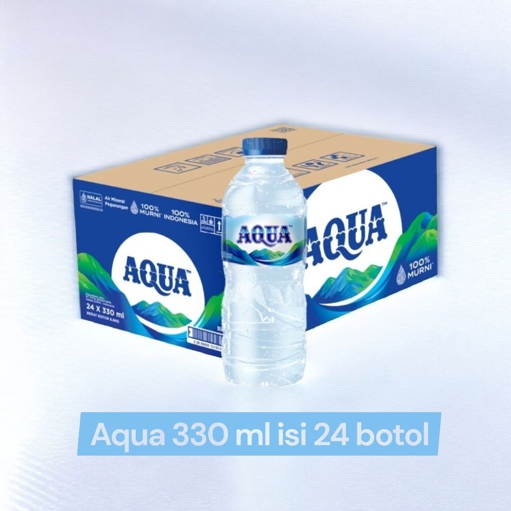 Jual Aqua air mineral botol 330 ml/isi 24 botol | Shopee Indonesia