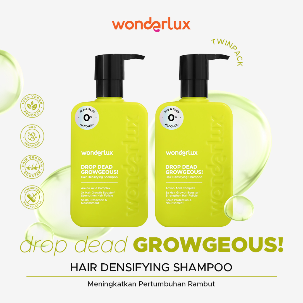 Jual [Twin Pack] Wonderlux Drop Dead Growgeous! Densifying Hair Growth ...