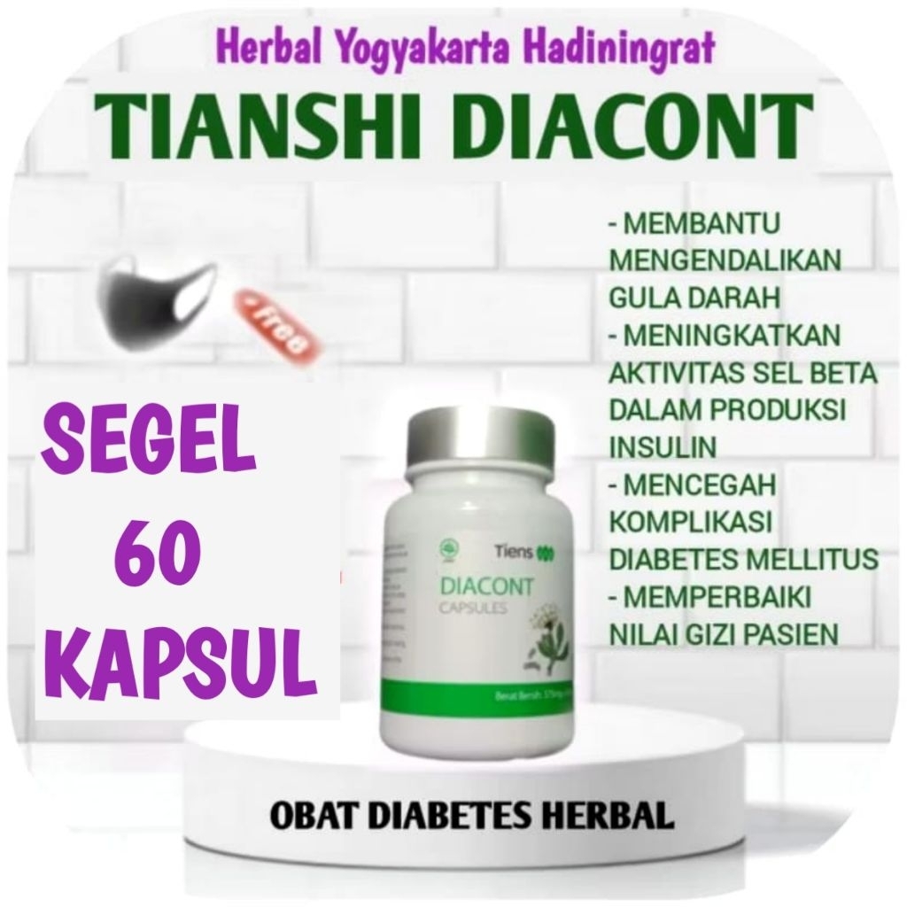 Jual Tiens Tianshi Diacont Kapsul Obat Diabetes Herbal Segel 60 Kapsul ...