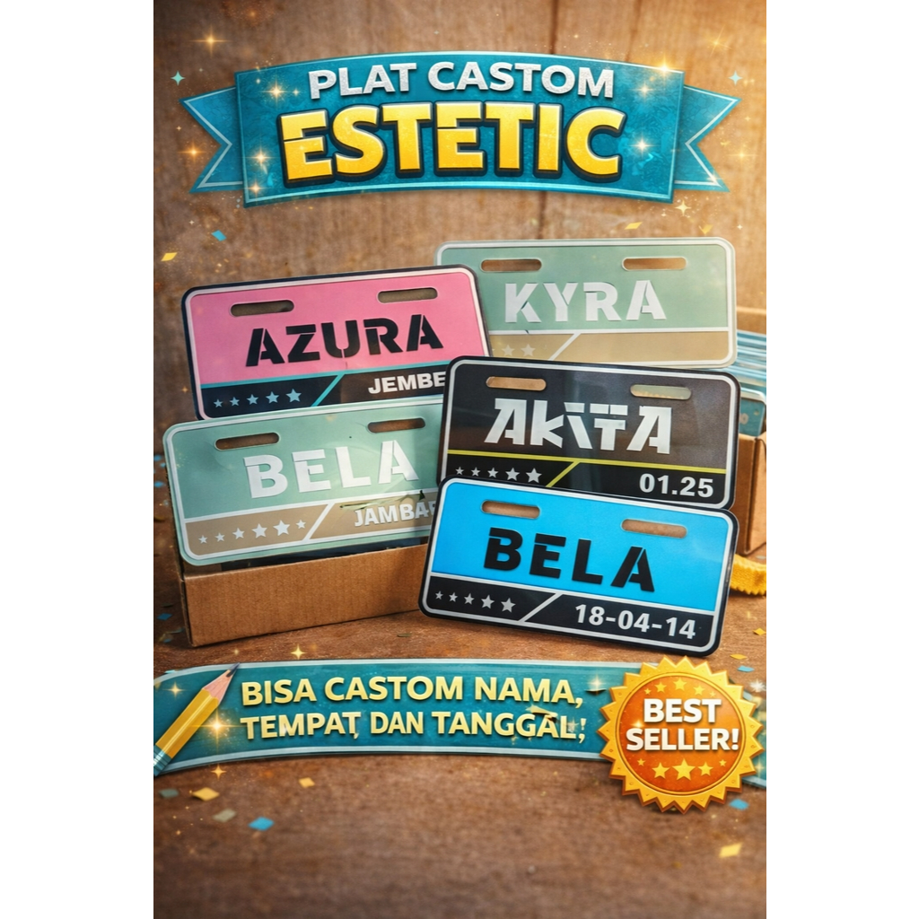 Jual Plat Nomor Custom Sepeda Listrik Estetik | Bisa Nama & Tanggal ...