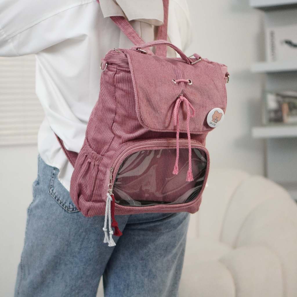 Jual Tas Ransel Corduroy Ransel Minimalis Muat Banyak Tas Sekolah Model ...