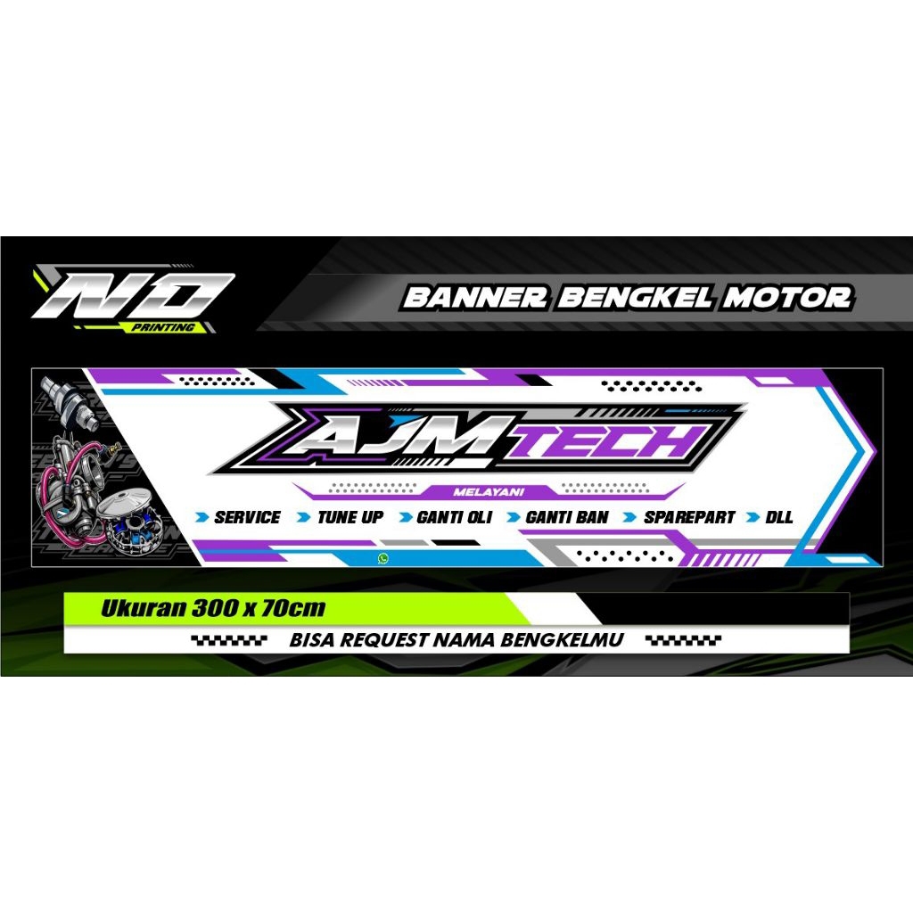 Jual BANNER SPANDUK BENGKEL MOTOR, BANNER BENGKEL RACING ukuran 300 x ...