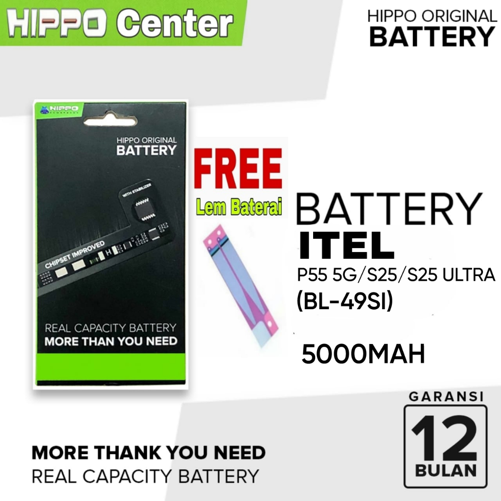 Jual Baterai Hippo ITEL P55 5G / S25 / S25 ULTRA 5000MAH KODE BATTERY ...