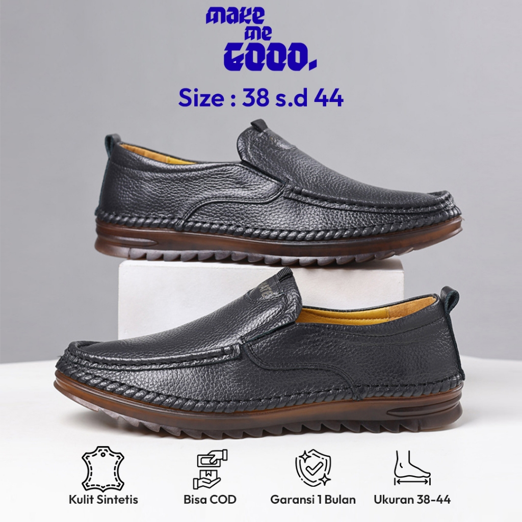 Jual Sepatu Pria Pantofel Murah Kulit Hitam Formal Kantor Nyaman Kuat ...