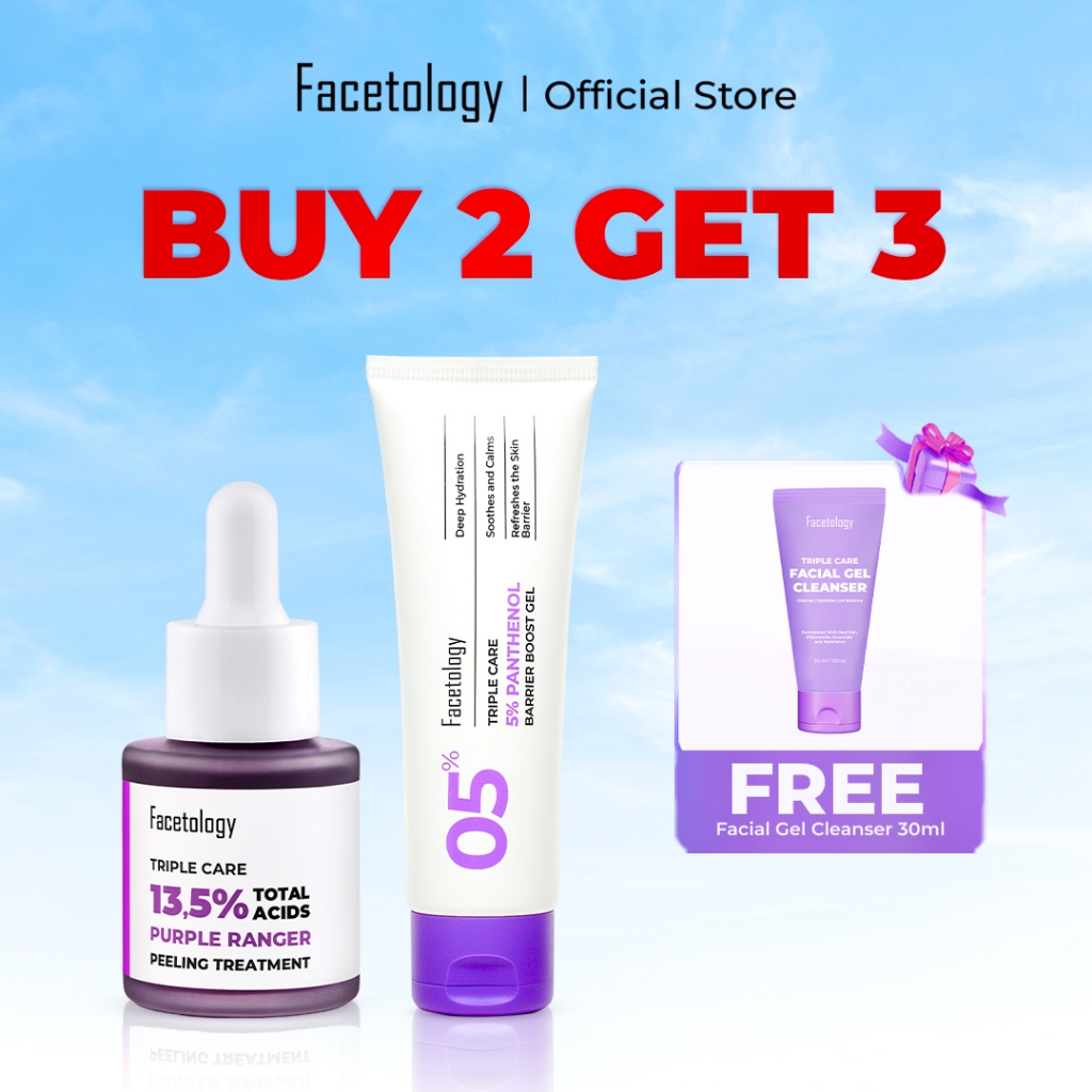 Jual [LIVE] Facetology Bundling Triple Care 13,5% Total Acids Purple ...