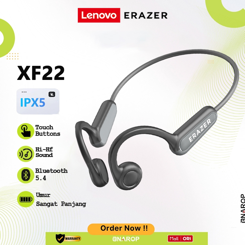 Jual Lenovo ERAZER XF22 Headset Bluetooth V5.4 TWS bone conduction ...