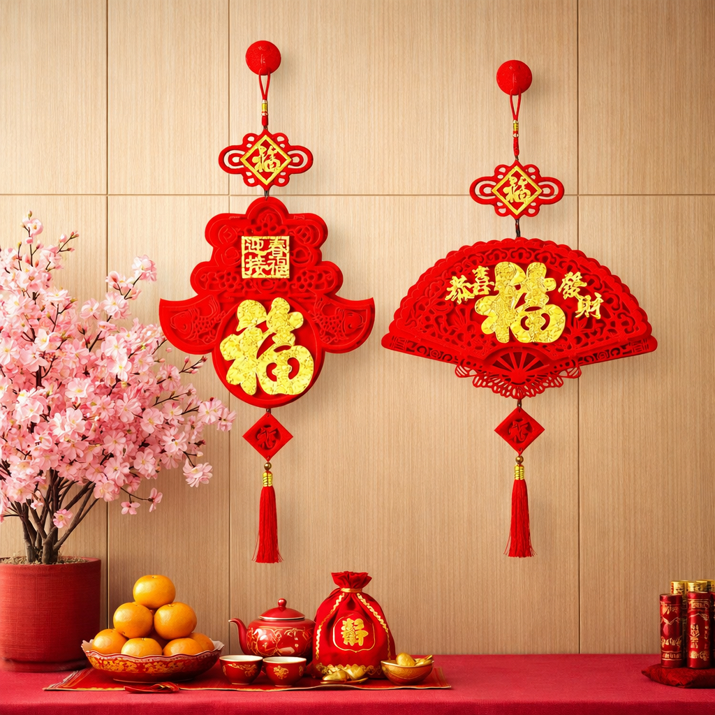 Jual Hiasan Imlek Gantung 3D Huruf Fu Dekorasi Tahun Baru CNY Hiasan ...