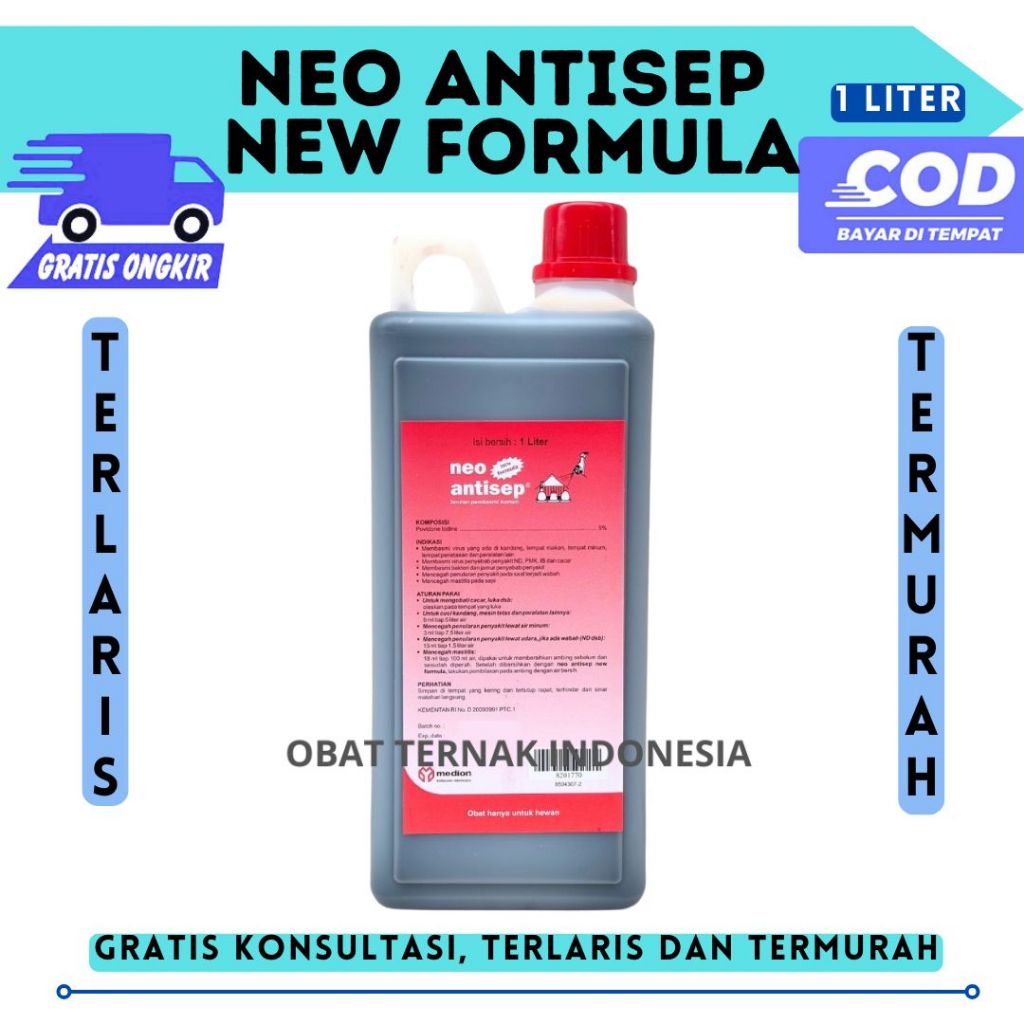 Jual NEO ANTISEP NEW FORMULA 1 LITER MEDION Disinfektan Iodine untuk ...