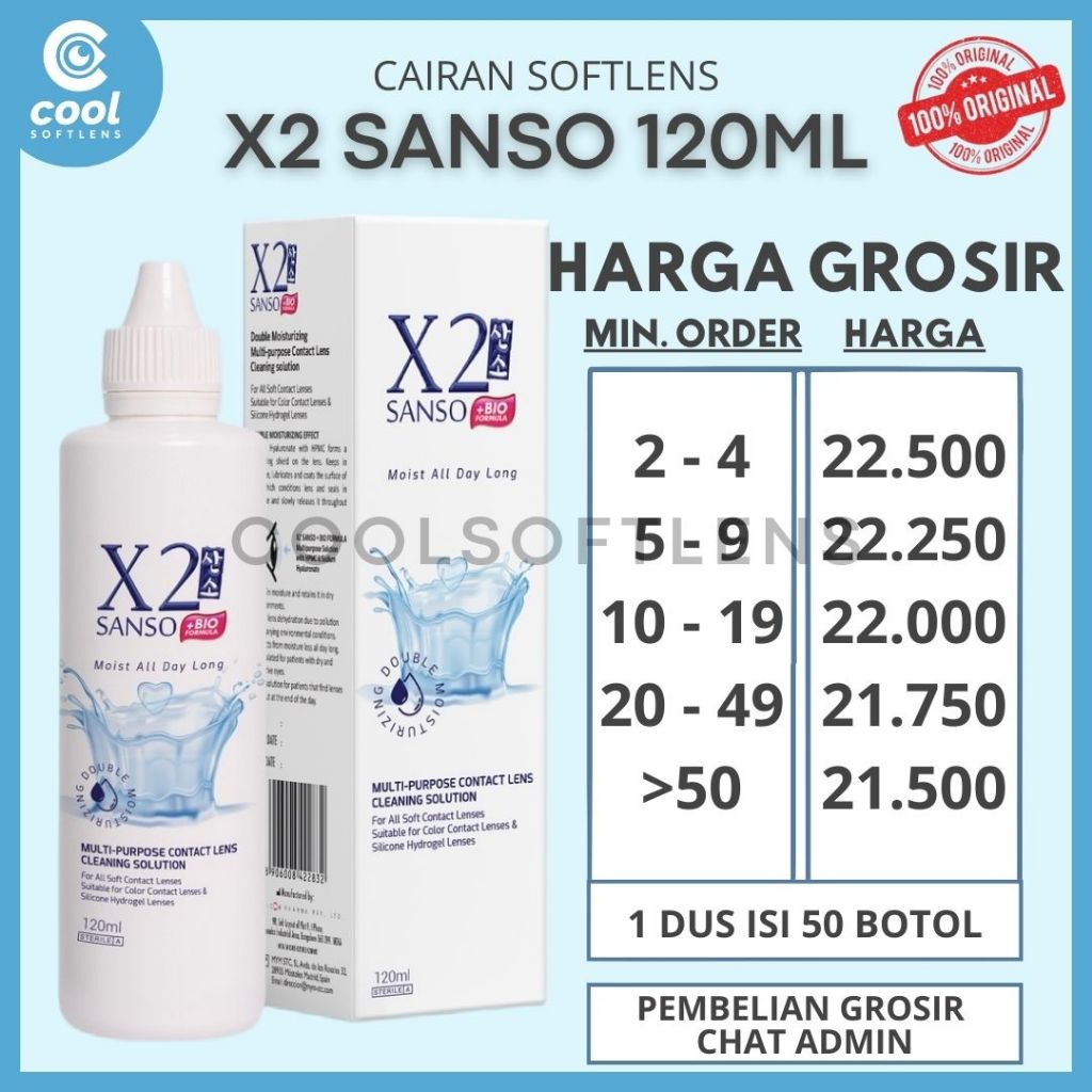Jual (HARGA GROSIR) Air Softlens X2 Sanso 360ml / Cairan Softlens X2 ...
