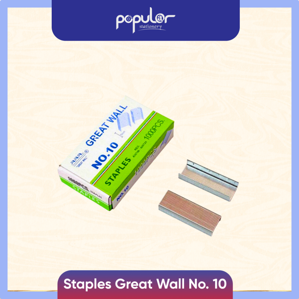 Jual Staples Great Wall Kecil No. 10 | Isi Stapler Staples Great Wall ...
