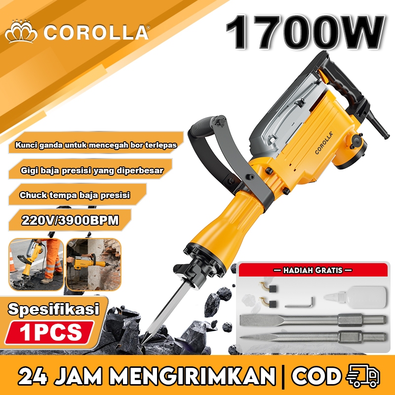 Jual COROLLA Mesin Jack Hammer Bobok Beton 1700W Jack Hammer Listrik ...