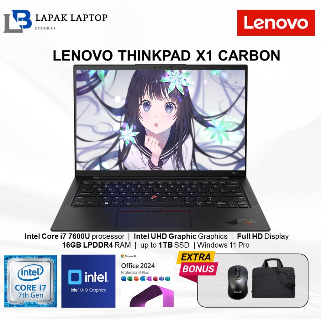 Jual Lenovo Thinkpad X1 Carbon Intel Core i7 7600U RAM 16GB 1TB SSD ...