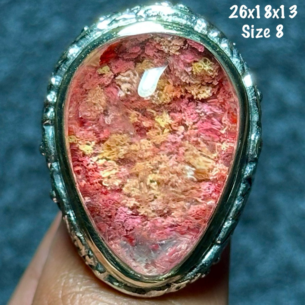 Jual Cincin Batu Akik Natural Kecubung Karang Sakura (asli alam ...