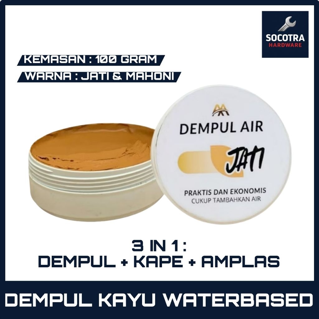 Jual Dempul Kayu Jati Waterbased Kemasan Ekonomis Siap Pakai Isi 100 ...