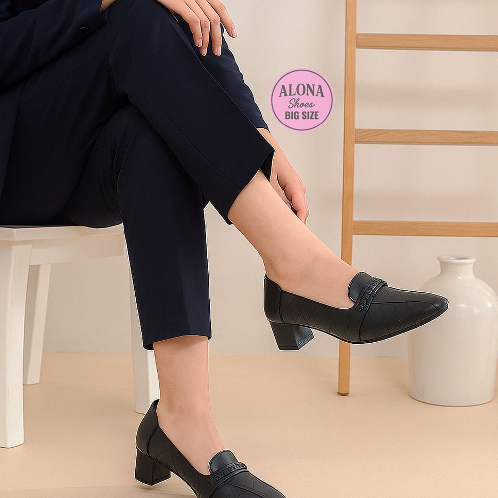 Jual Alona Shoes - Sepatu Big Size Wanita | Pantofel Heels 4 cm Ukuran ...