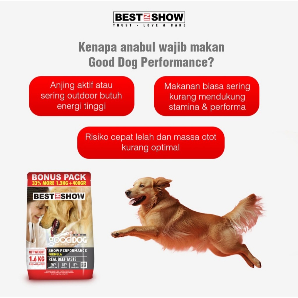 Jual Best In Show Good Dog Beef Performance 1.6kg - Makanan Kering ...
