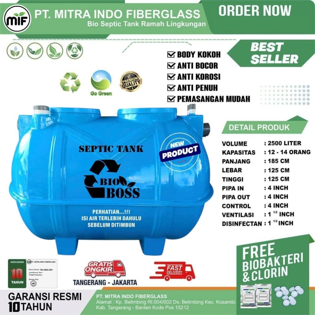Jual septic tank 2500 Liter,Biotaf,Biofil,Biotank,Biofilter,Bioboss ...