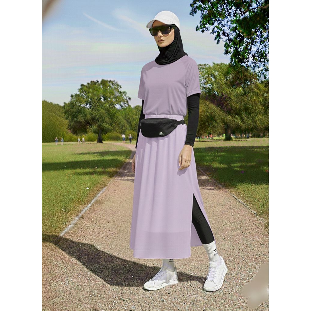 Jual Rok Lari Wanita Hijabers kekinian sport belah kanan kiri luar ...