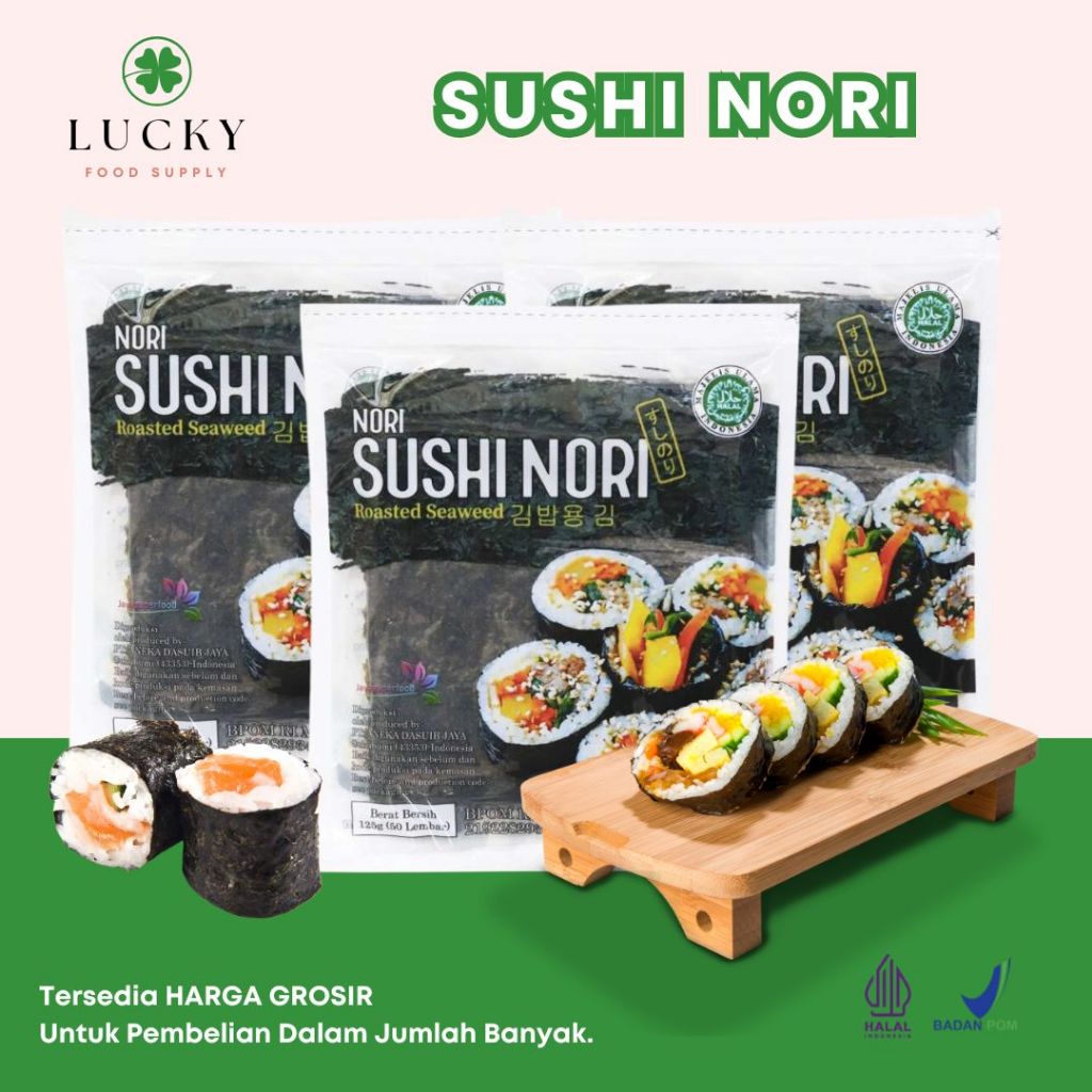 Jual Sushi Nori Gold JSF | Rumput Laut Panggang Java Super Food |10/20 ...