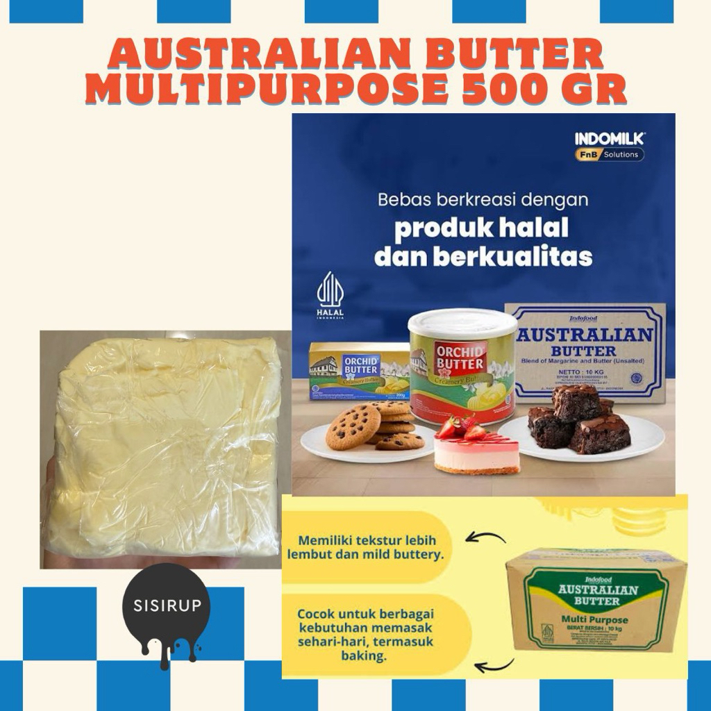 Jual Australian Butter Unsalted 500 GR / Rasa Alami Lembut / Butter ...