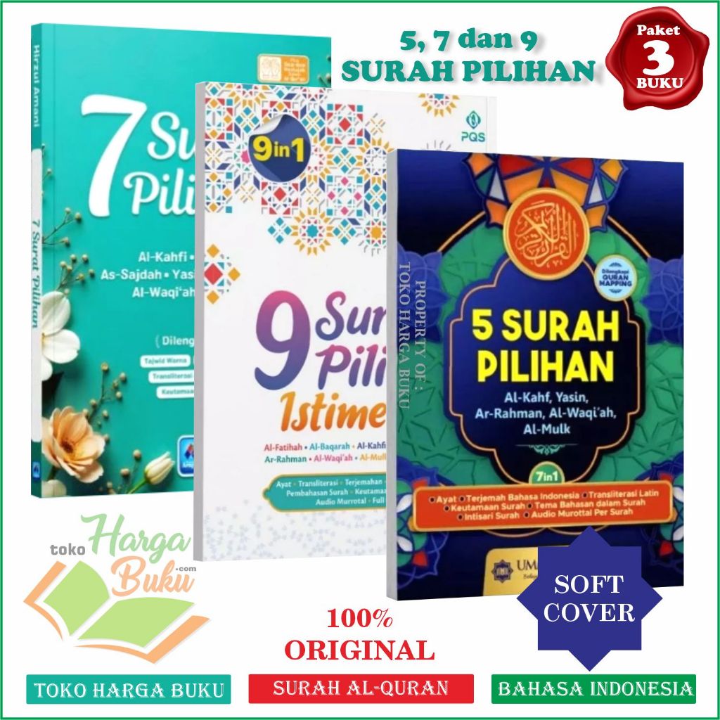 Jual Paket 3 Buku Surat Pilihan dalam Al-Quran 5 Surah Pilihan 7 Surah ...