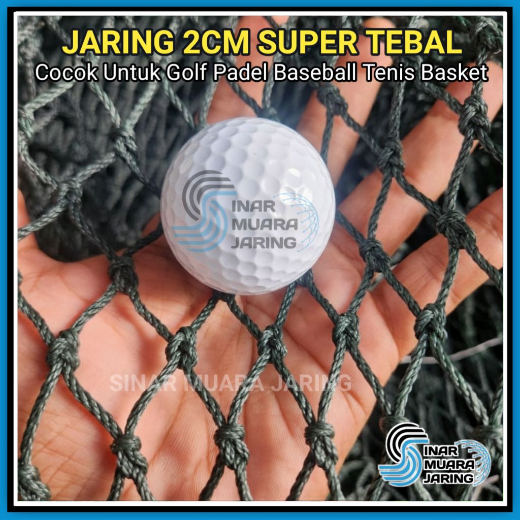 Jual Jaring Golf Padel Tenis Baseball Lubang 2cm Super Tebal Jaring ...