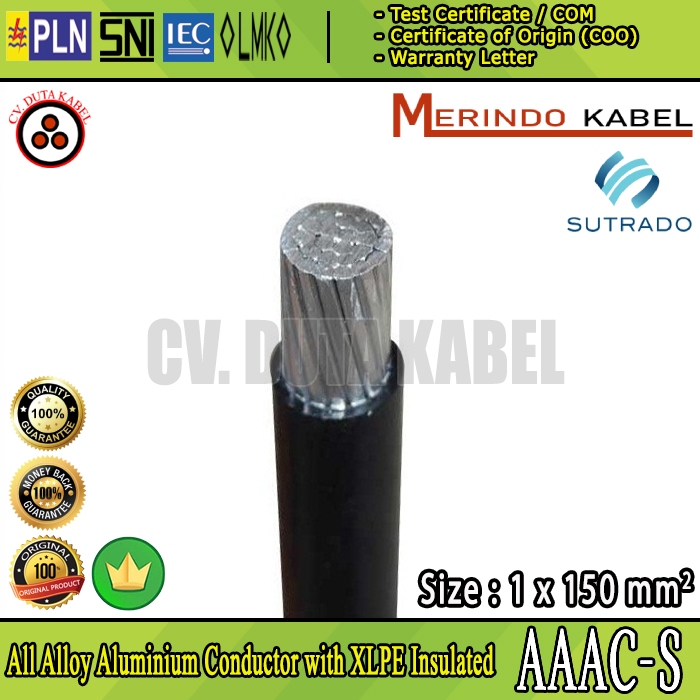 Jual Kabel AAAC-S 1x150 mm2 SUTRADO / MERINDO /A3CS/1 x 150 mm2 ...