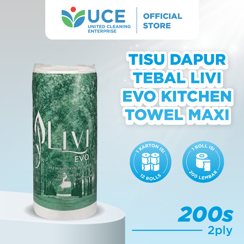 Jual Tissue Dapur Tebal LIVI EVO Kitchen Towel Maxi isi 200 lembar ...