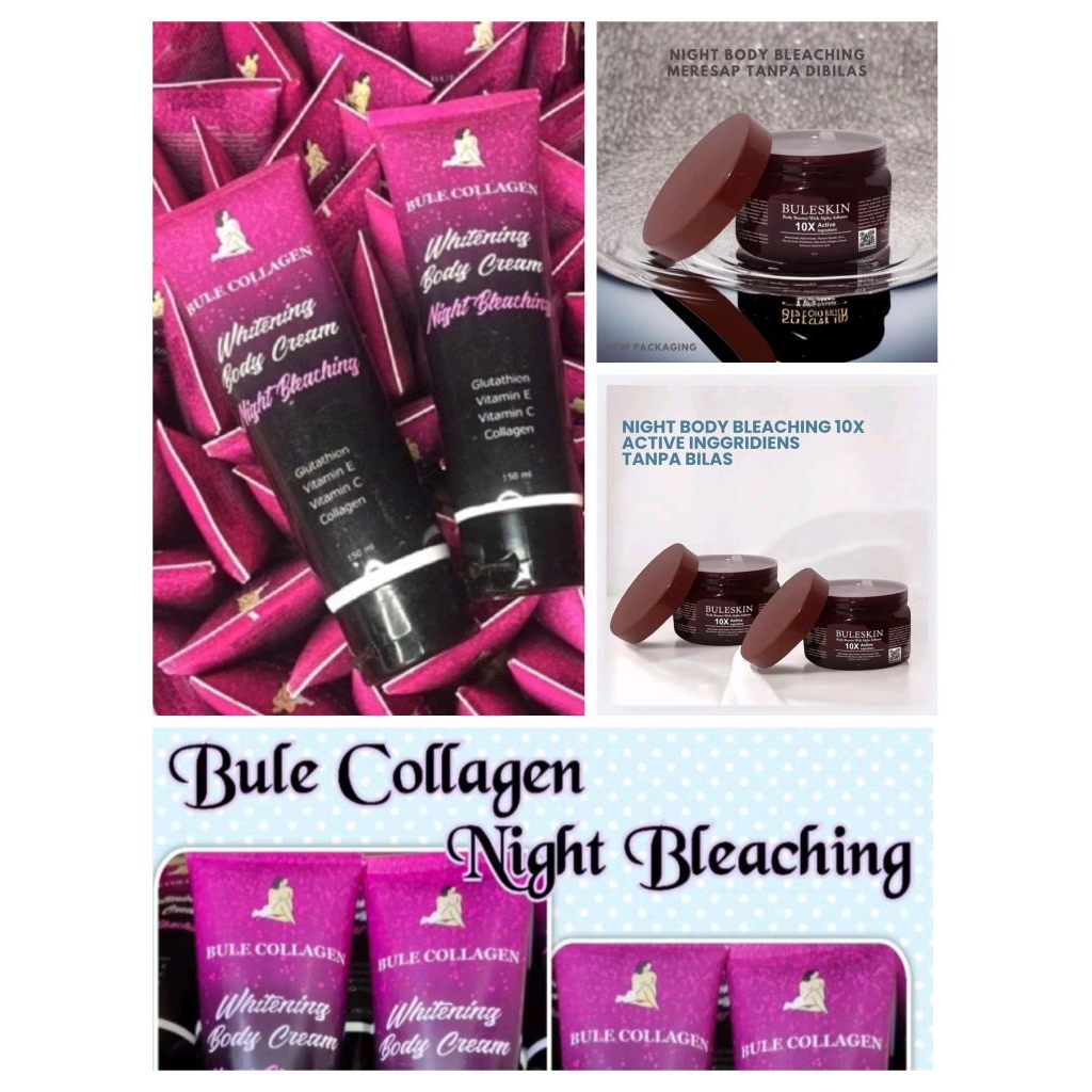 Jual NEW PACKAGING LOTION BLEACHING WHITENING CREAM BULE COLLAGEN ...