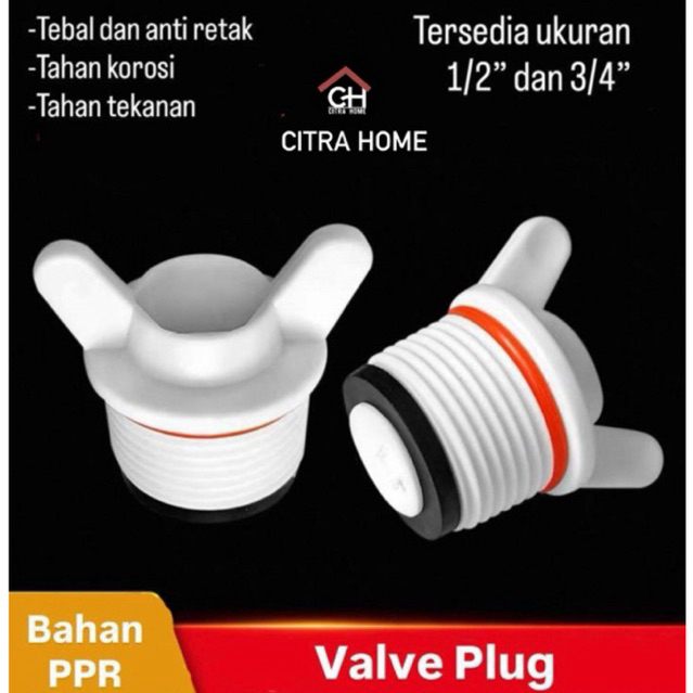 Jual PLUG PPR Putih 1/2” & 3/4” Harga 1 pc | Shopee Indonesia