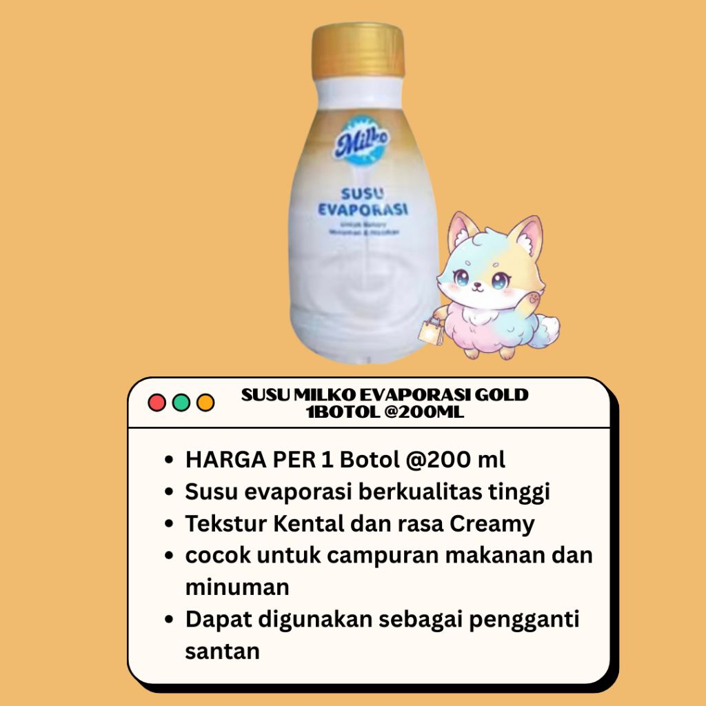 Jual Susu Evaporasi Milko GOLD kemasan botol 200ML | Shopee Indonesia