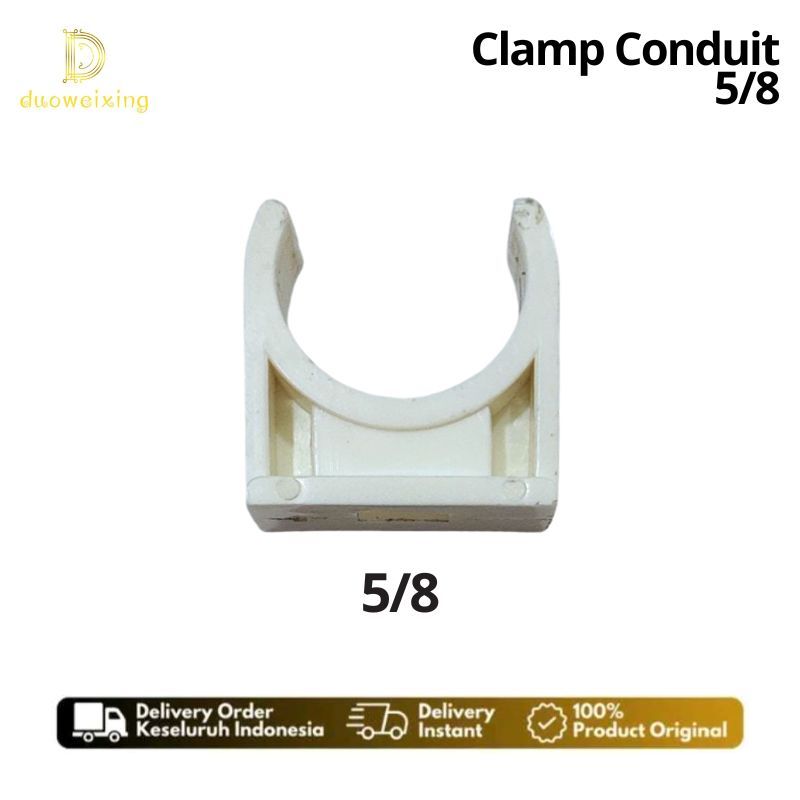Jual Klem Pipa Conduit Lesso Clamp Pipa C5/8 Fitting Pipa Conduit Putih ...