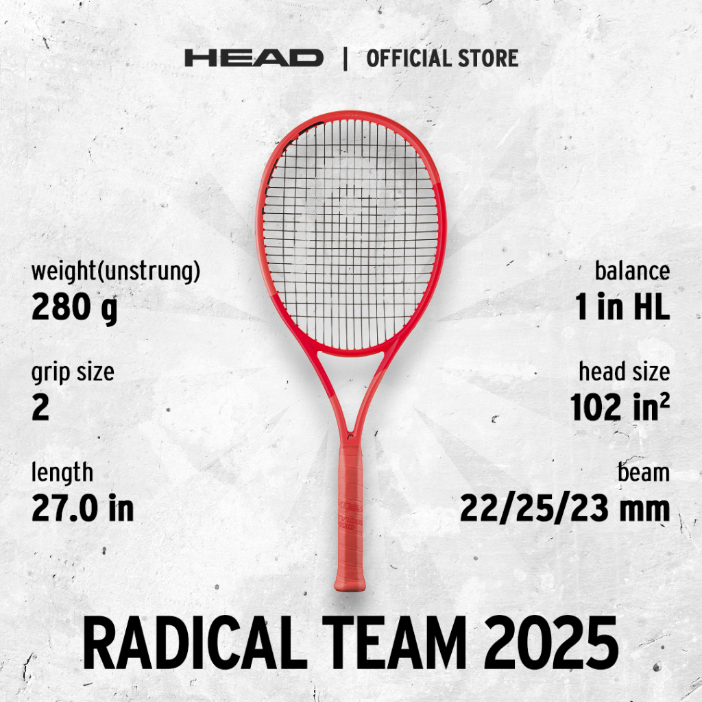 Jual HEAD Tennis Racket Radical Series 2025 - Raket Tennis Tanpa Senar ...