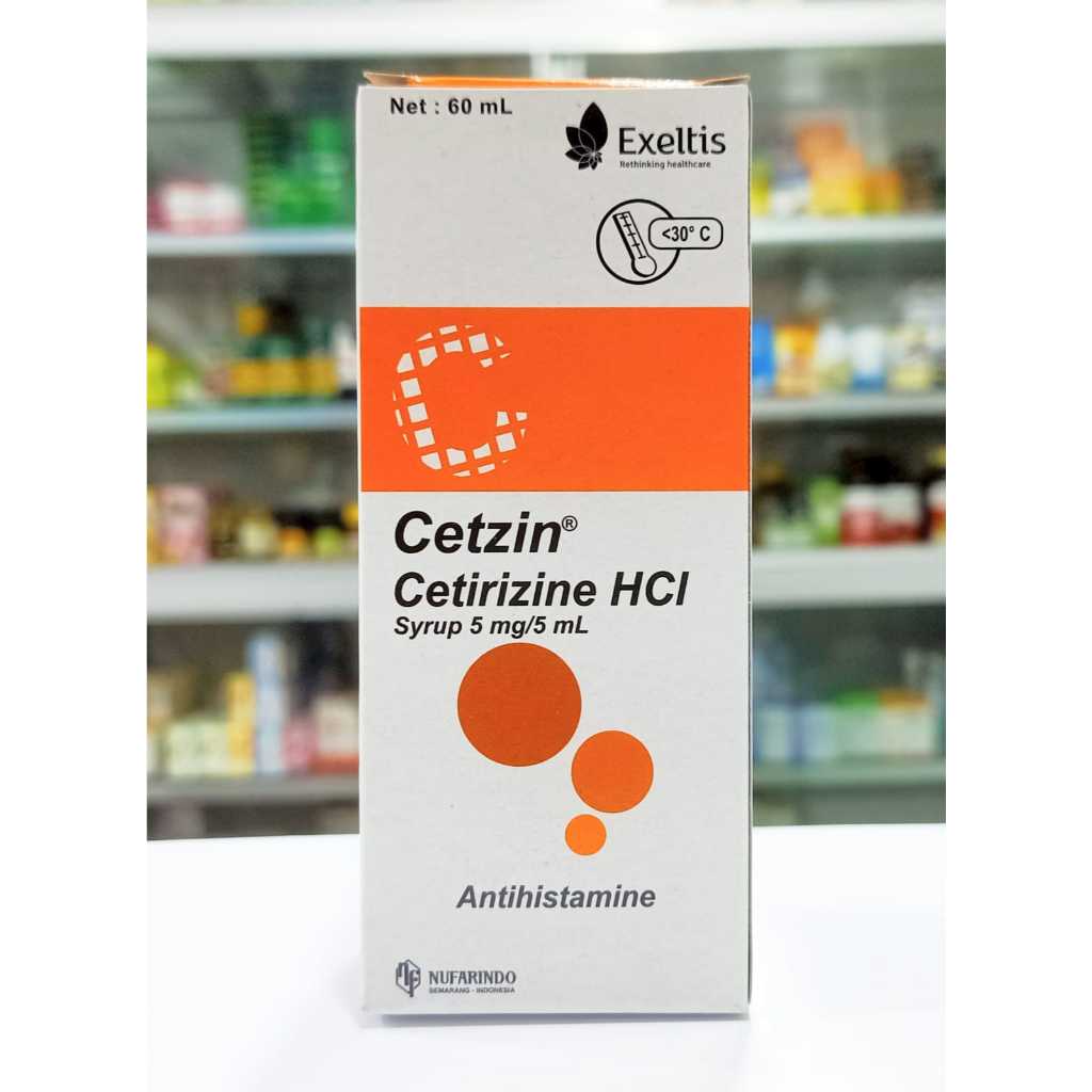 Jual CETZIN (CETIRIZINE HCL SIRUP 5MG/5ML BOTOL @60ML) - MENGATASI ...