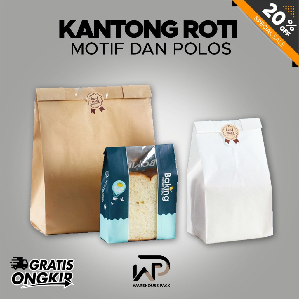 Jual Kantong Roti Motif Lucu Free Sticker | Kemasan Roti Baking Bag ...