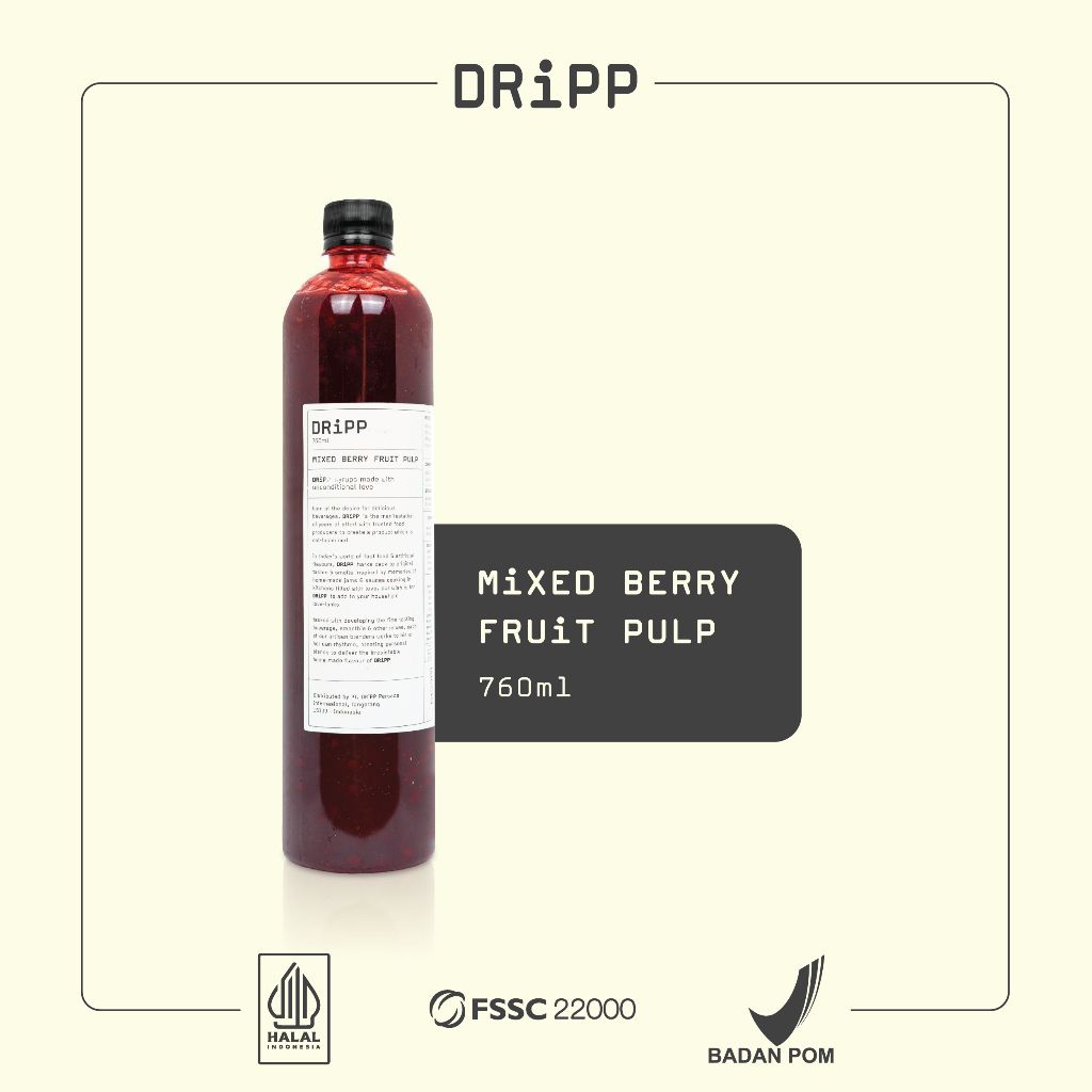 Jual Dripp - Mixed berry fruit pulp 760ml - mixed berry pulp - sirup ...