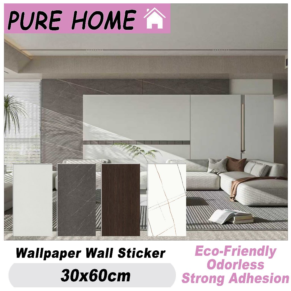 Jual Pure Home-Paket 10 Lembar Matte wallpaper dinding vinyl 30x60cm ...
