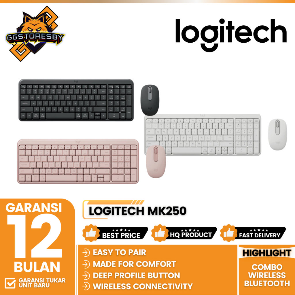 Jual Logitech MK250 Keyboard & Mouse Combo Wireless Bluetooth | Shopee ...