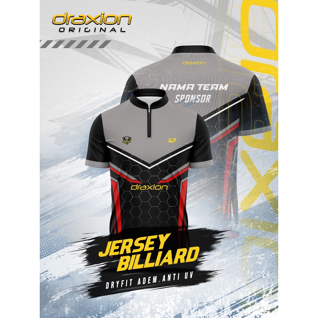 Jual Draxion Baju Billiard Custom Draxion Desain Keren, Dry Fit Adem ...