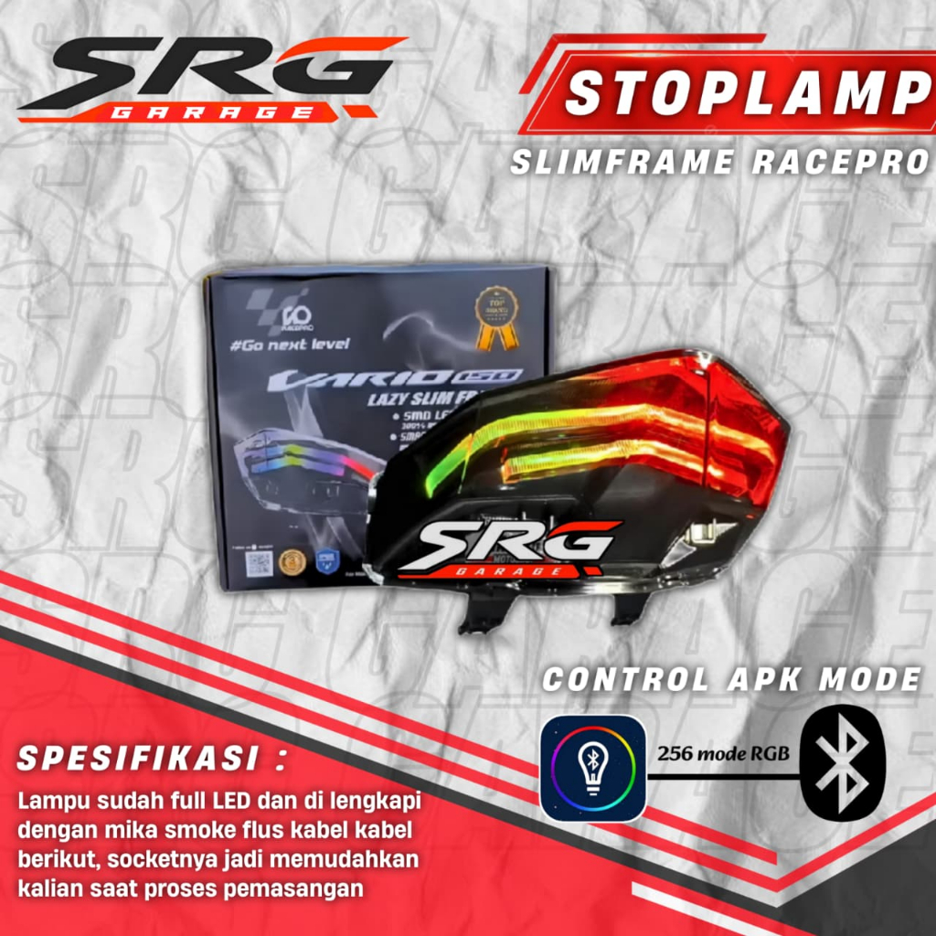Jual Stoplamp Lampu Belakang RGB Lazy Slim Frame RACEPRO PNP untuk ...