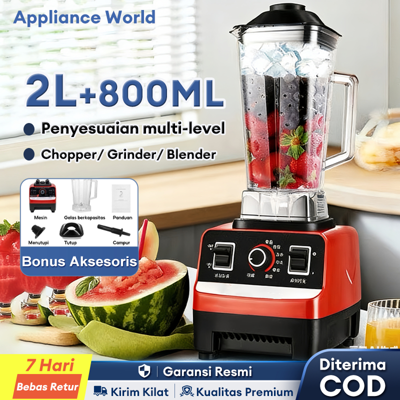 Jual AW Blender 2L+800ML 6 Pisau 450W Multifungsi Blender Kapasitas ...