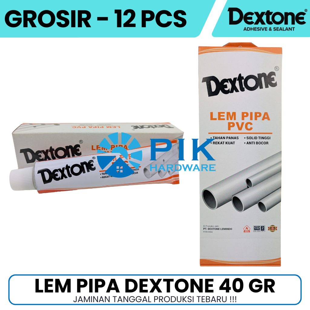 Jual 12 PCS - LEM PIPA PVC DEXTONE 40gr | LEM PRALON / PARALON TUBE 40 ...