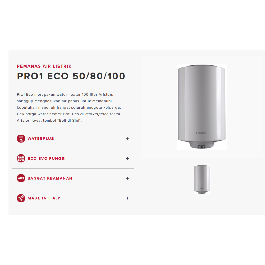 Jual WATER HEATER ARISTON PRO ECO 50 = 50L / WATER HEATER ARISTON PRO ...