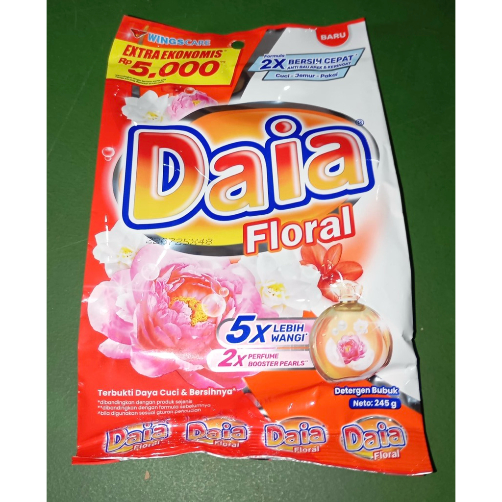 Jual Daia Detergen Bubuk Ekstra Ekonomis 5000 an 245 gr / Daia Sabun ...