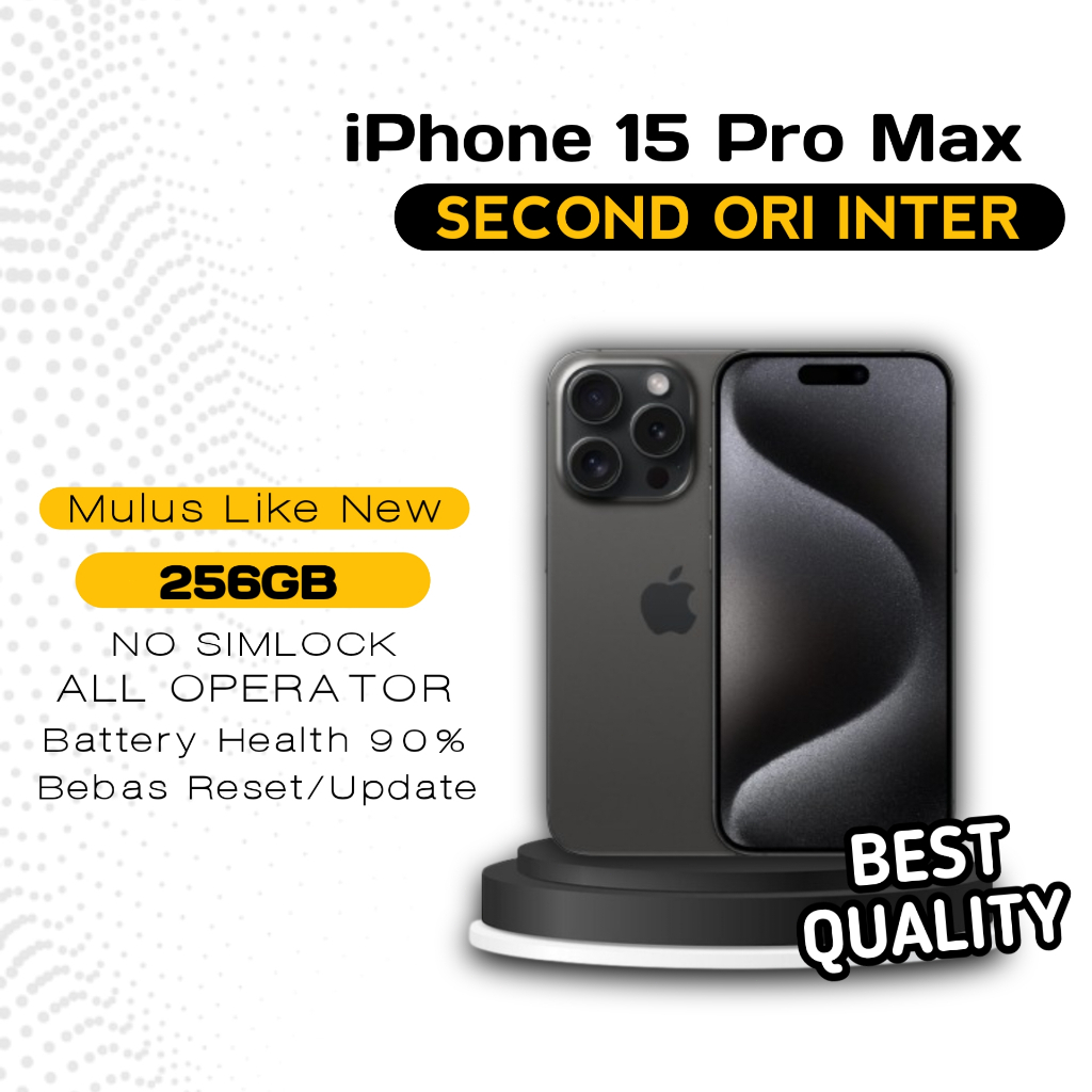 Jual IP 15 PRO MAX 256GB Second Ori Mulus Fullset100% | Shopee Indonesia