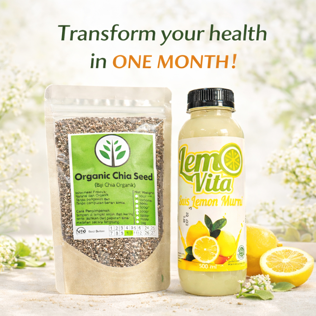 Jual Lemovita Sari Lemon 250ml+Organik Chia Seed 250gr (Pahe Neo 1 ...