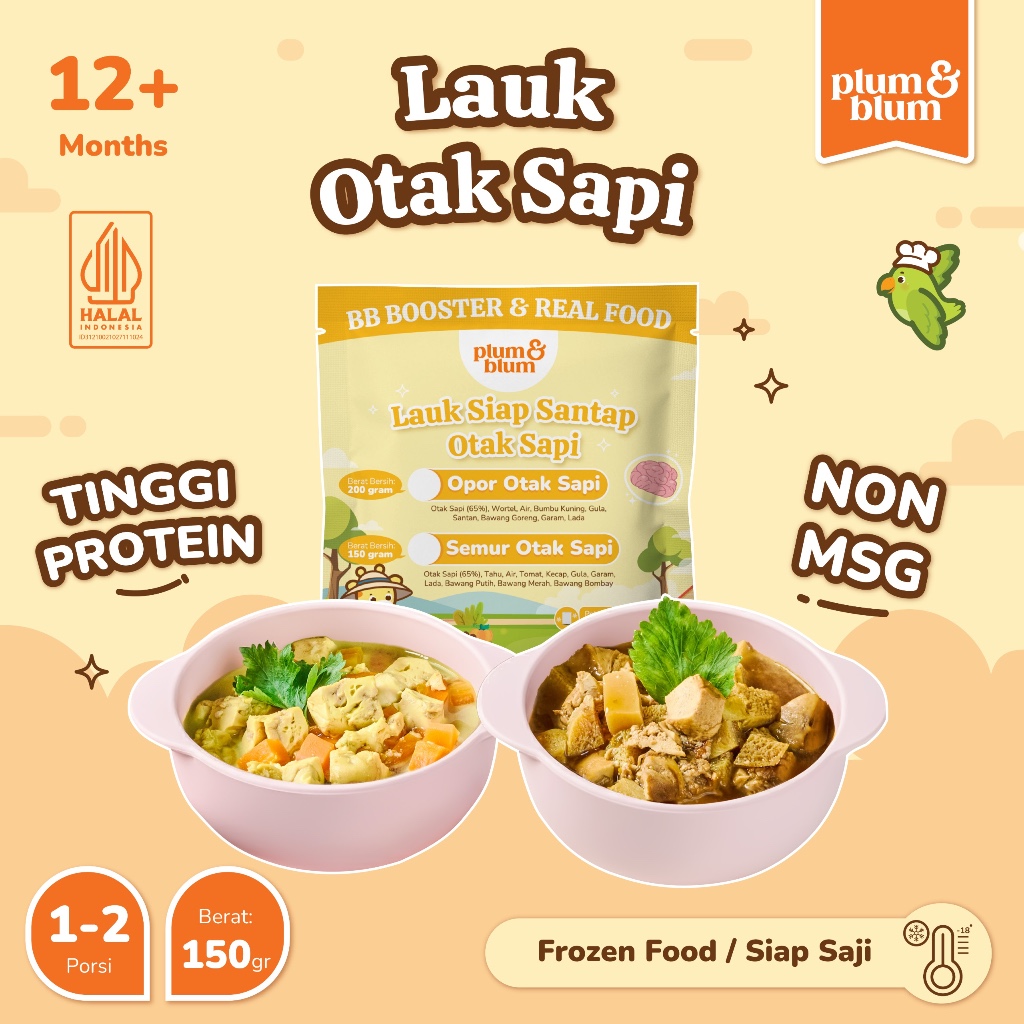 Jual Plum & Blum Opor Otak Sapi Mpasi Frozen BB Booster Tinggi Kalori ...